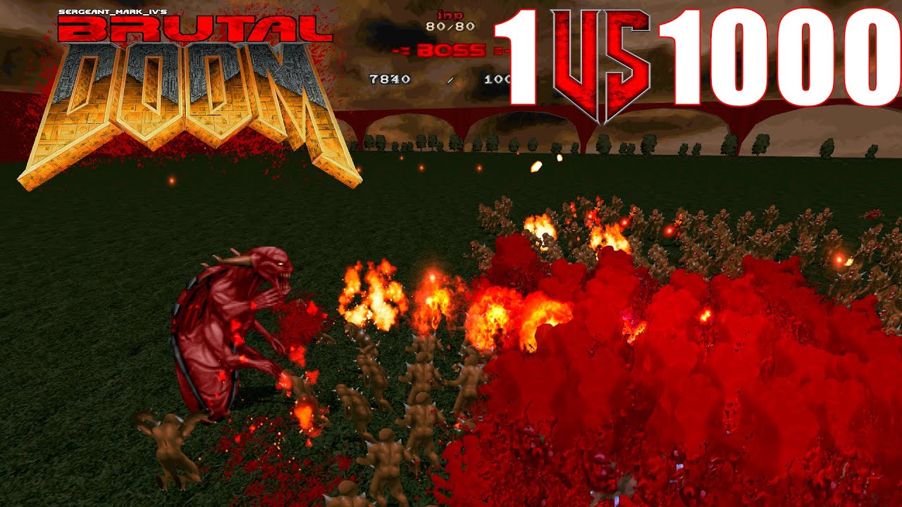 Motherdemon vs 1000 imps - Brutal Doom : Monster Infighting - Retro ...