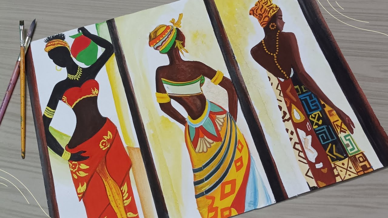 African lady Poster colour painting|African arts|easy steps|Suman art ...
