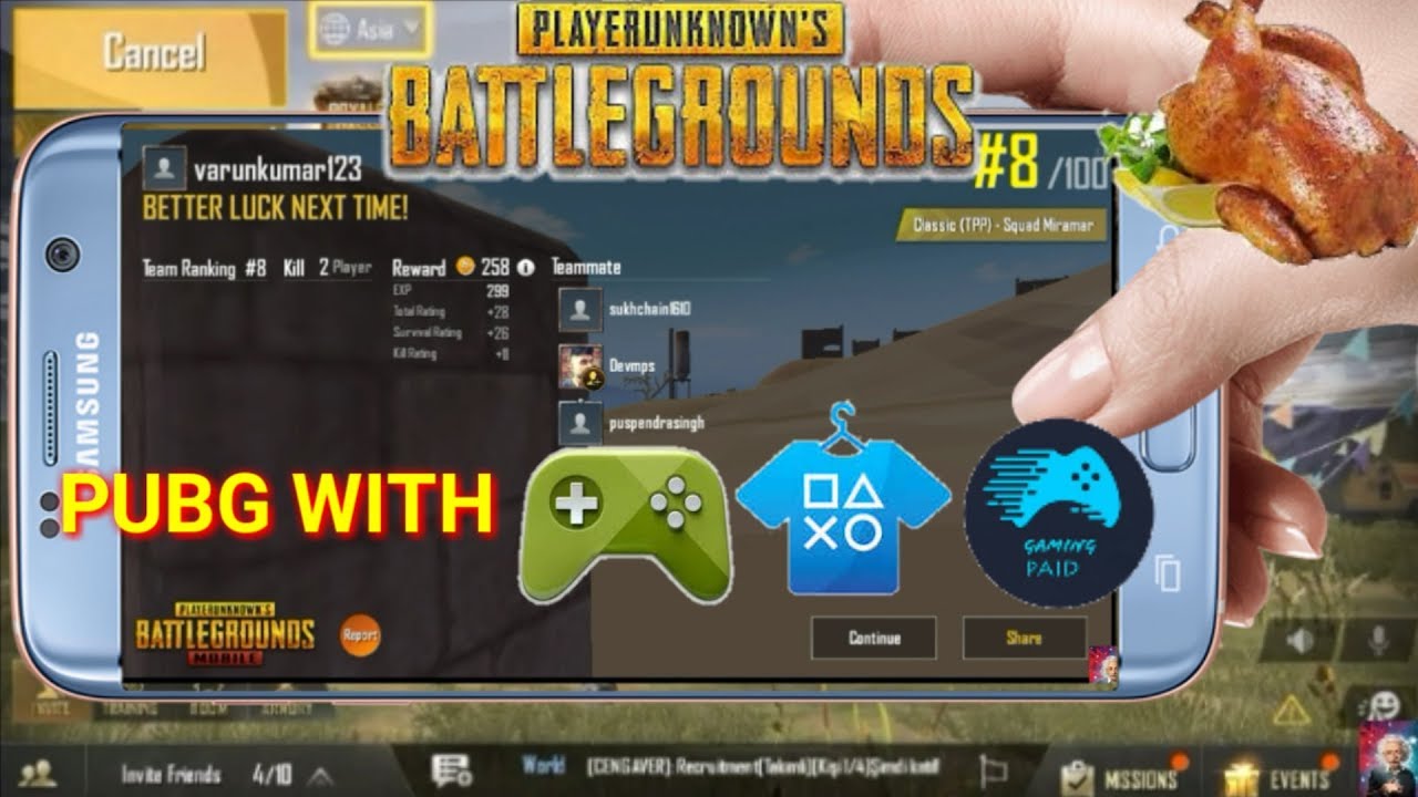 PUBG Chicken Dinner With My Play Station, Paid Android Gaming And ...