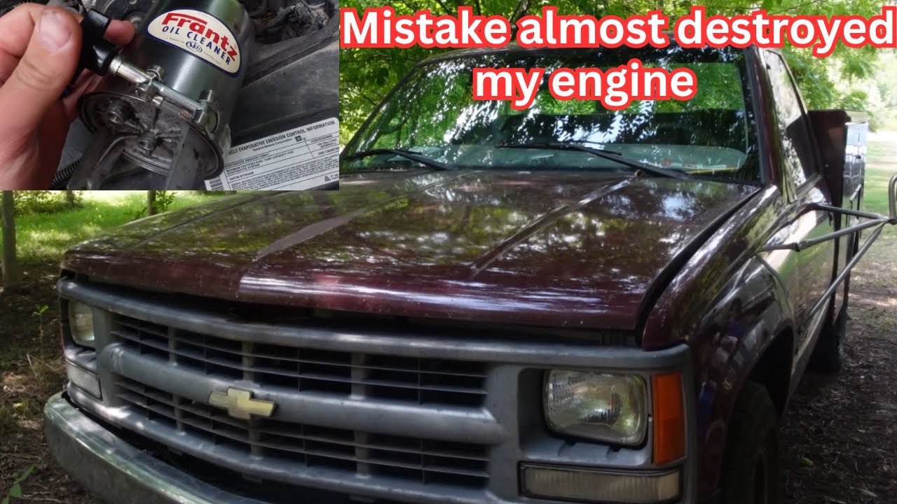 Frantz toilet paper bypass oil filter install on a chevy 2500 350 - YouTube