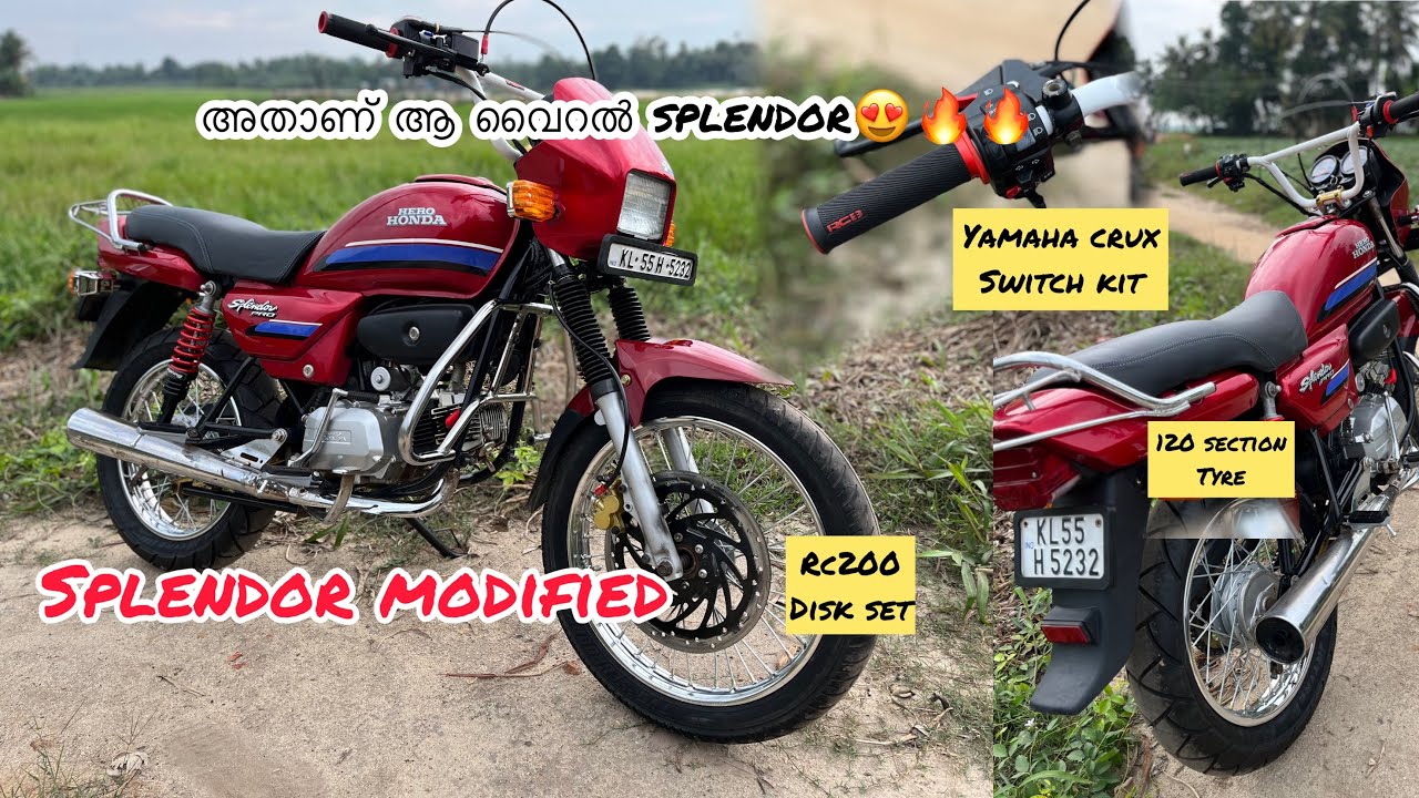 Splendor modified 🔥🔥 | splendor modified kerala hero splendor fully ...