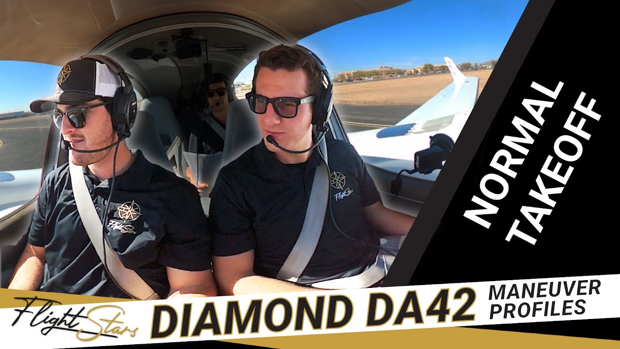 Diamond DA42 Multi-Engine Normal Takeoff Tutorial - YouTube
