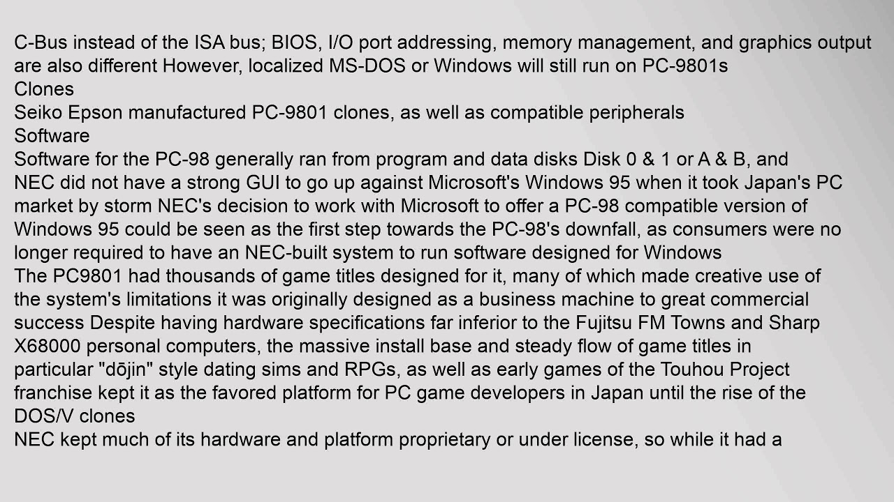 PC-9800 series - YouTube