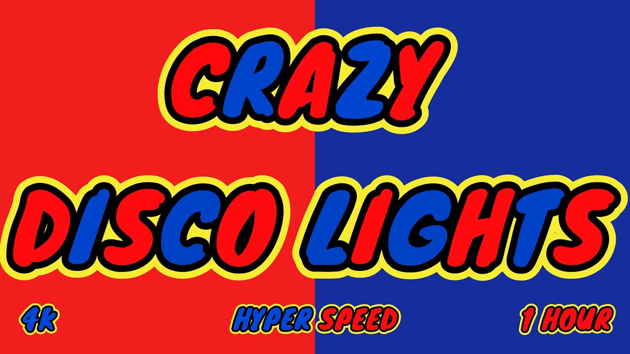 Crazy Disco Lights- Red & Dark Blue Colors- Hyper Speed- 1 Hour 4K ...