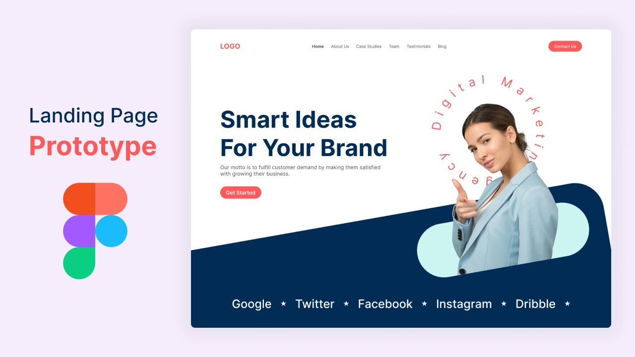 Interactive Landing Page Prototype in Figma | Auto Scroll, Rotating ...