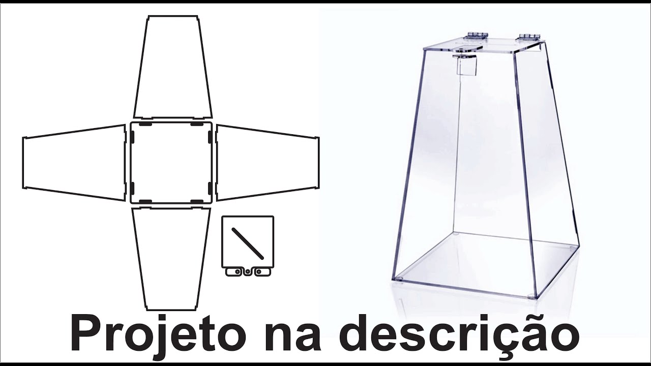 Urna em acrílico, como fazer o projeto em corel #PROJETOCR02 - YouTube
