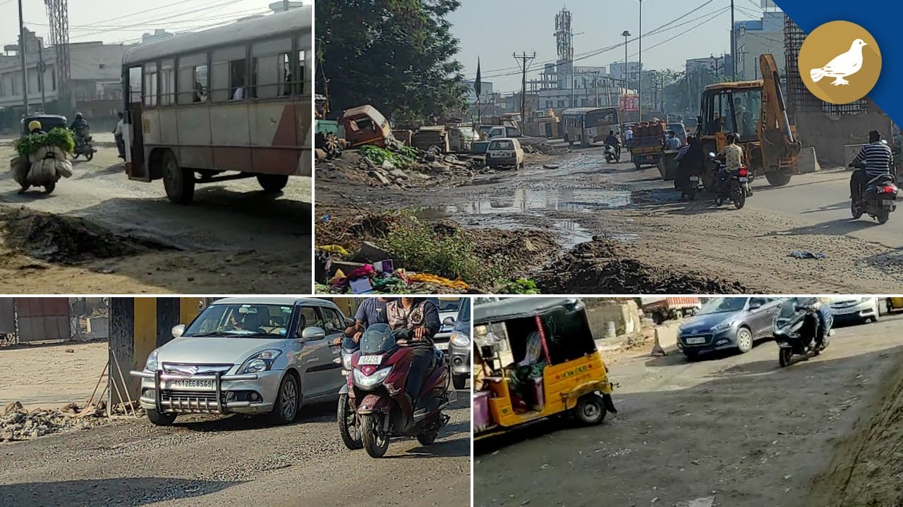 Hyderabad: Shastripuram road riddled with potholes - YouTube