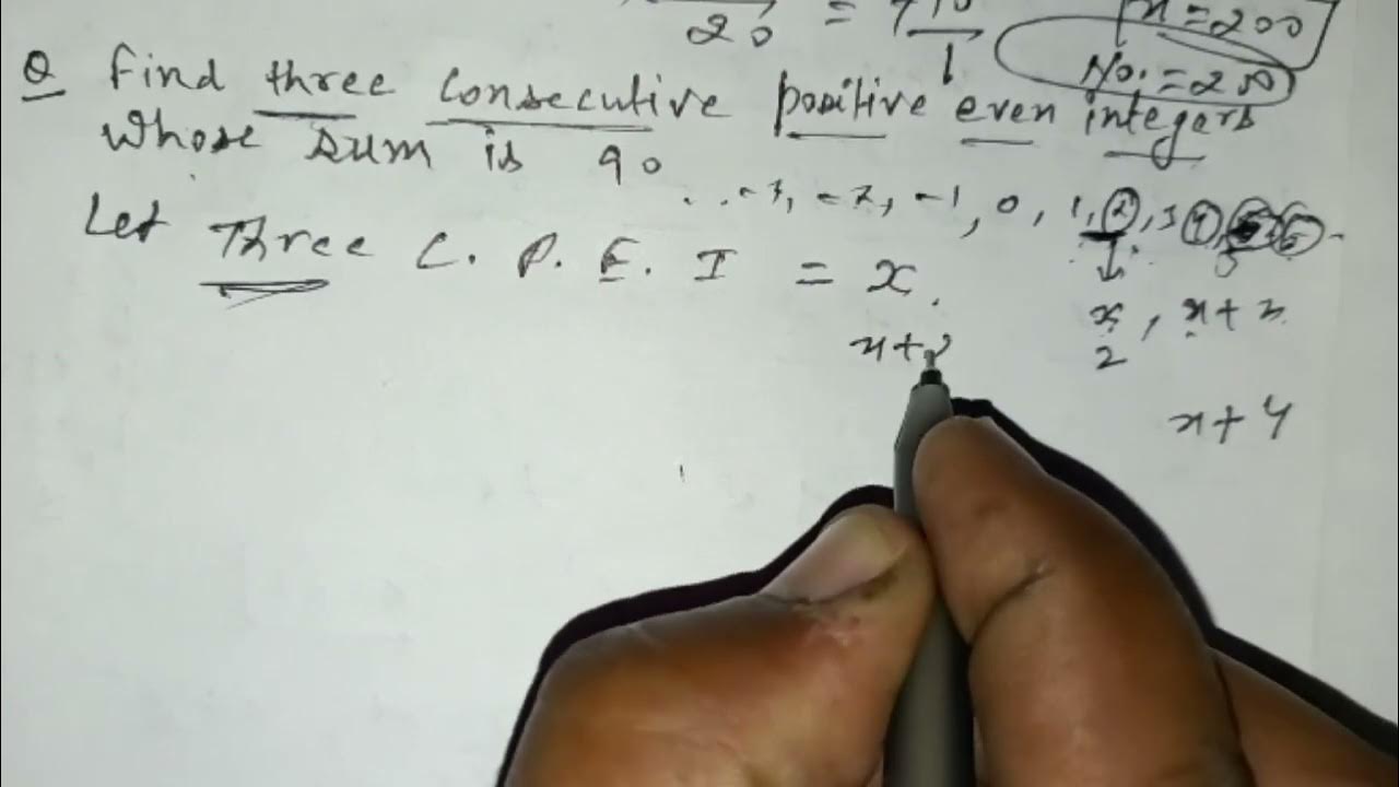 Find three consecutive positive even integers whose sum is 90. Maths Class 7 - YouTube