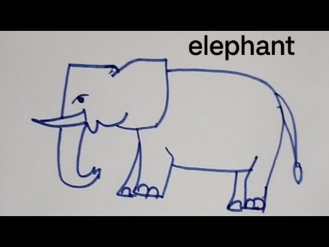 How to draw a elephant 🐘🐘||elephant drawing||very easy||ary video - YouTube