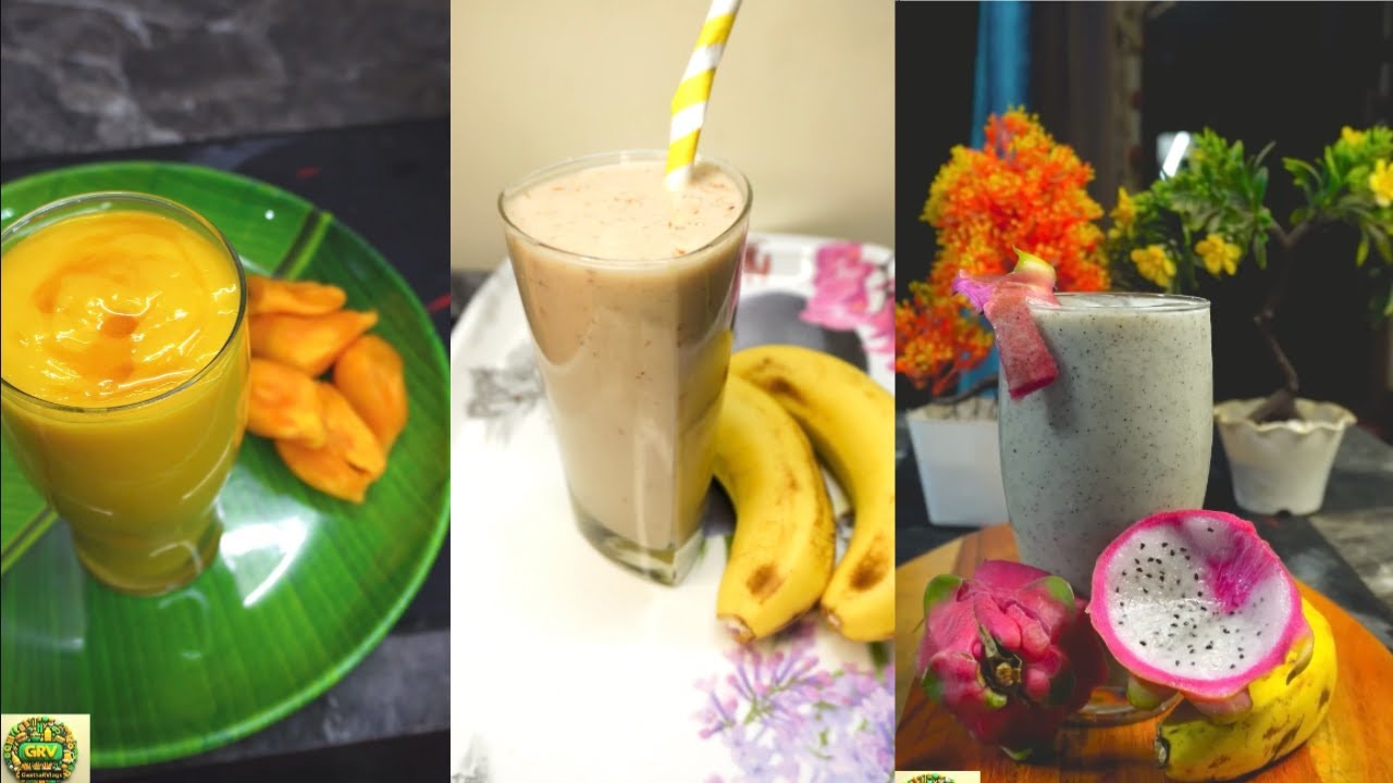 Top 3 Fruit Milkshakes Part 2 | Jackfruit Milkshake | Banana Whey ...