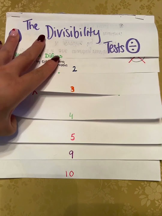 divisibility rules flip book - YouTube