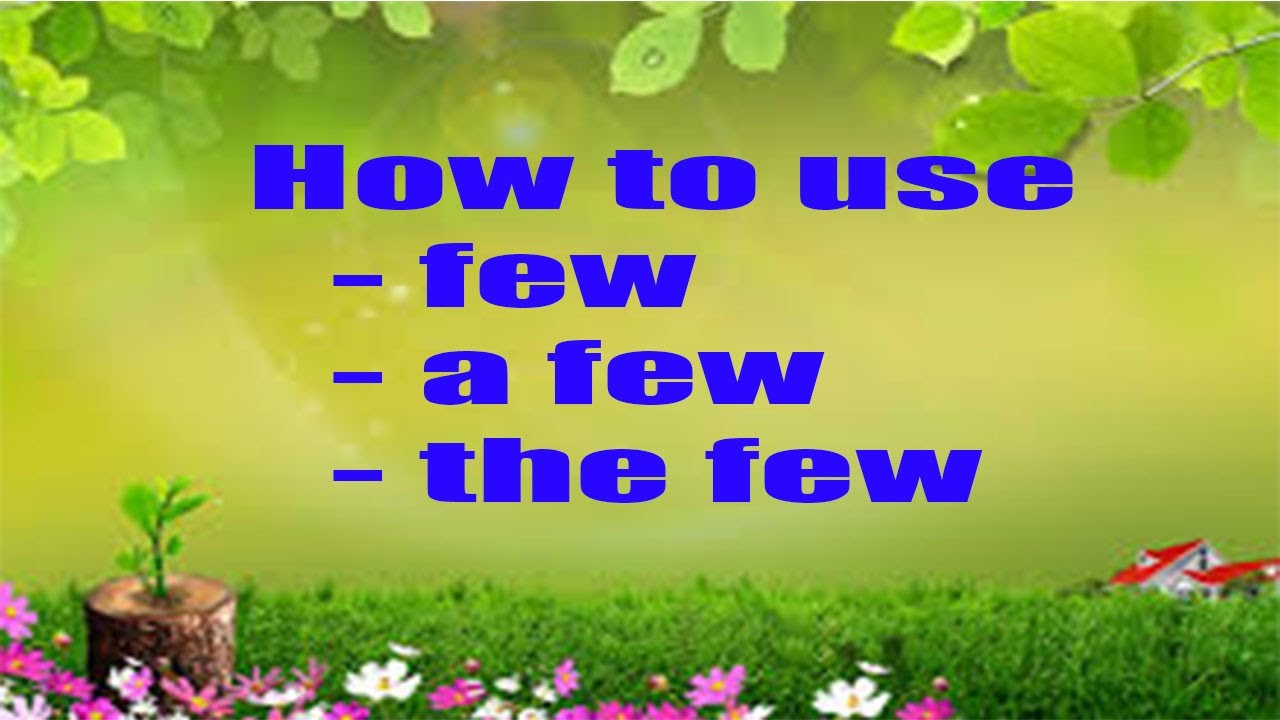How to use few, a few and 'the few' in your sentences - YouTube