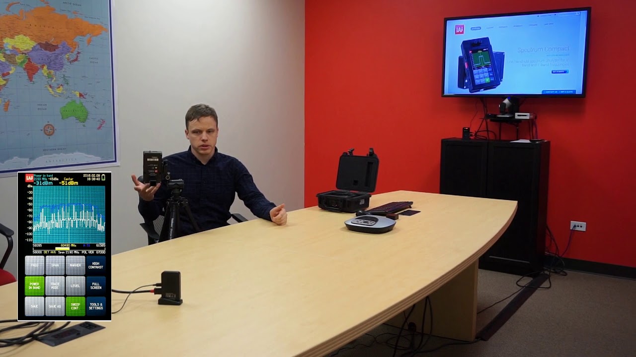 V-band spectrum analysis using world's smallest handheld analyzer - YouTube