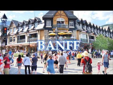 Banff Canada - Main Streets of the Town Walking Tour 4K