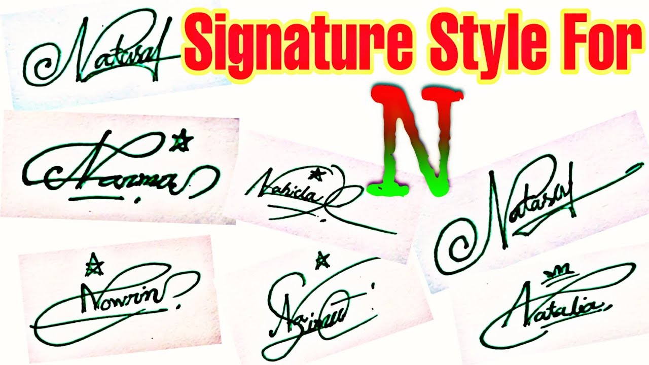 signature style for n letter | n বর্ণ দিয়ে স্বাক্ষর তৈরি করার নিয়ম ...