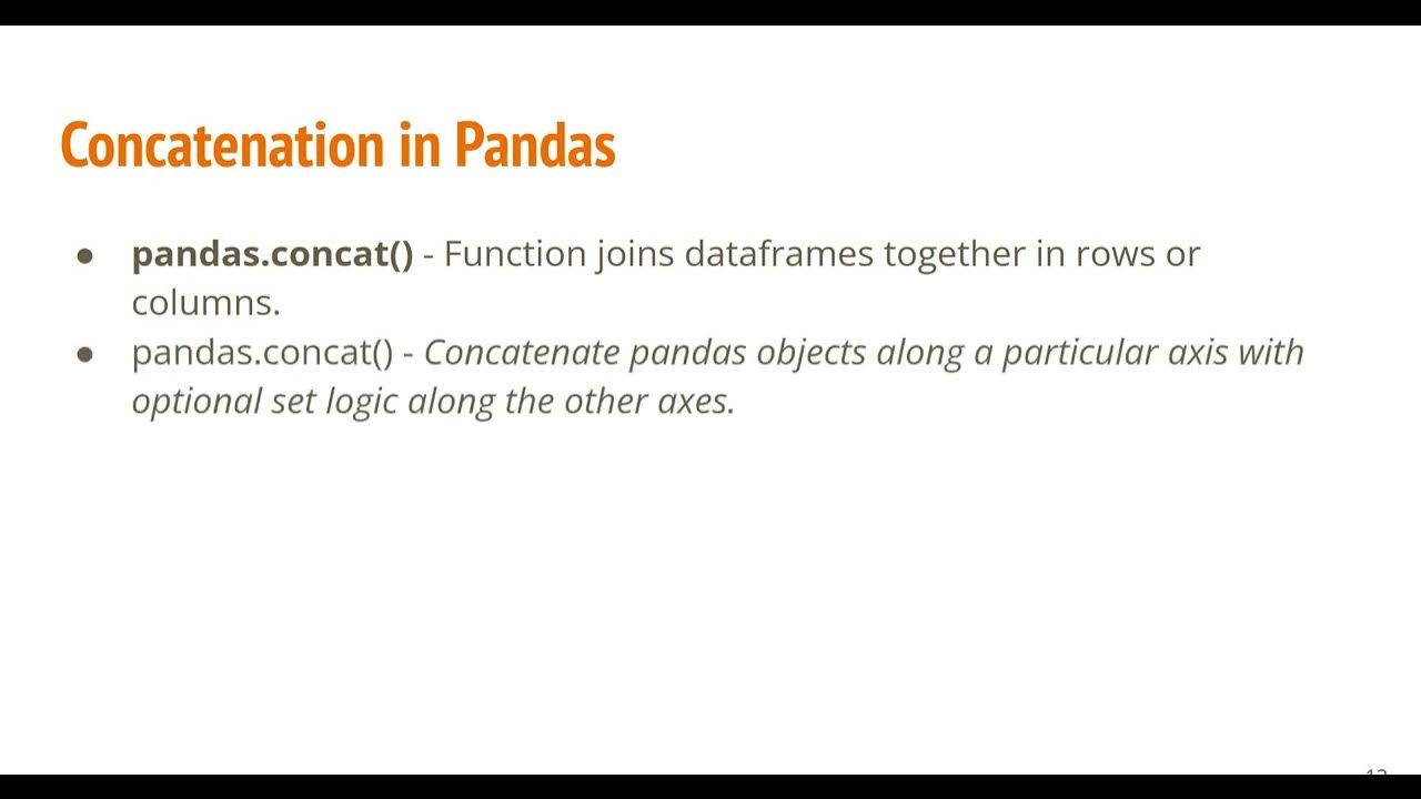 Concatenating and Merging Data || Pandas concatenation - Part 1 - YouTube
