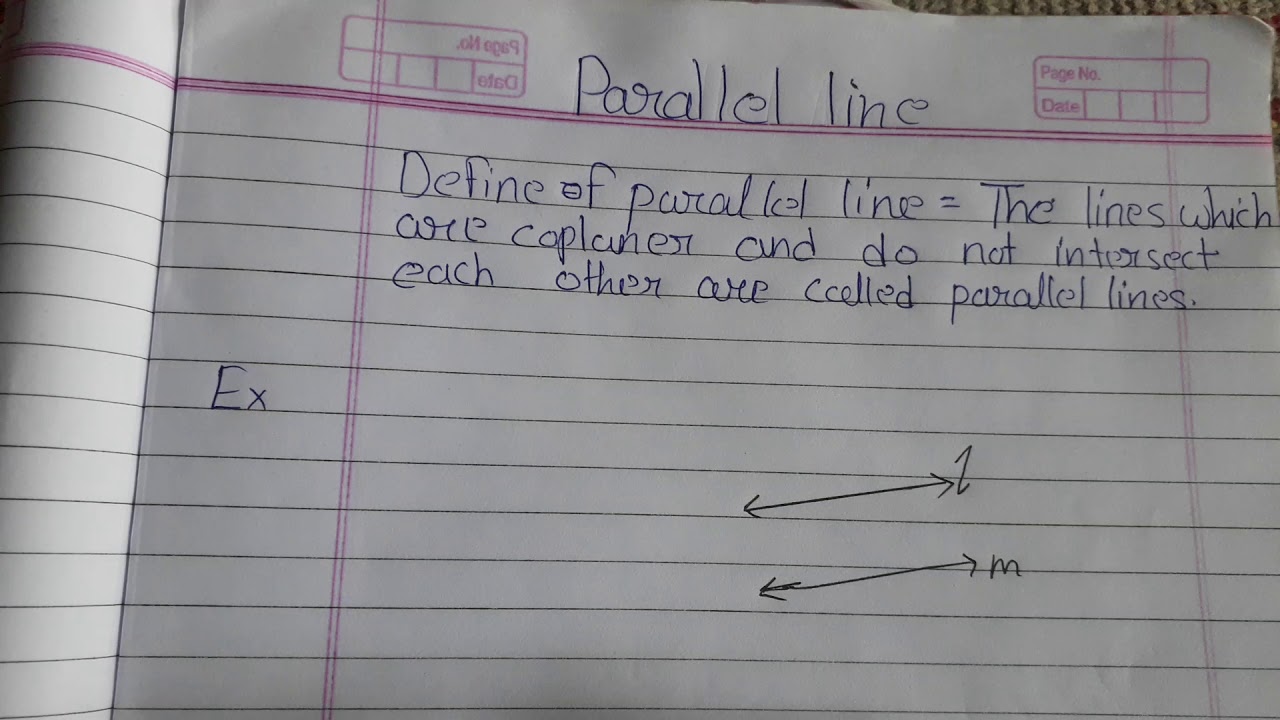 Definition of parallel line - YouTube