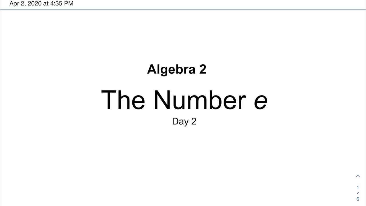 6.2b The number e and compounding continuously - YouTube