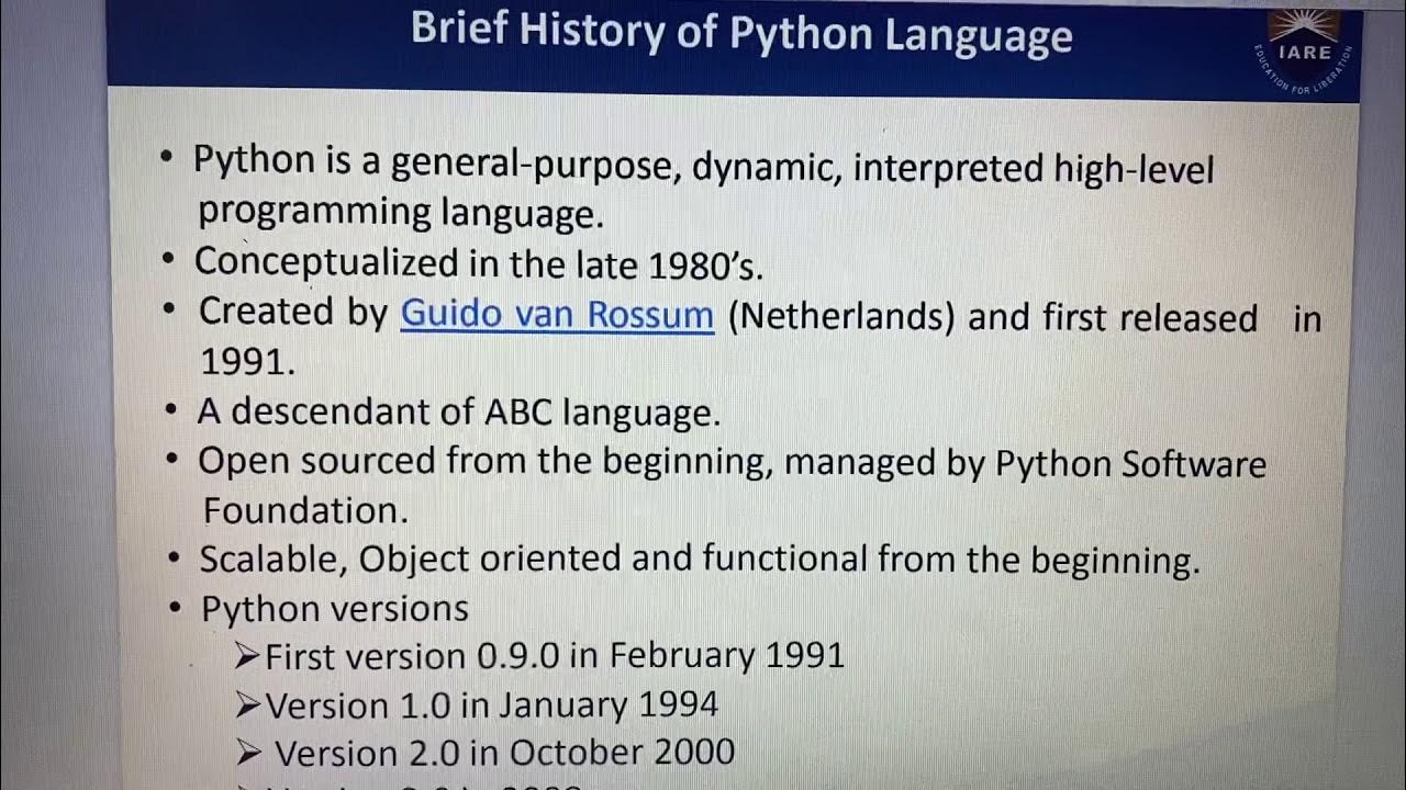 PPT on Features and uses of python - YouTube