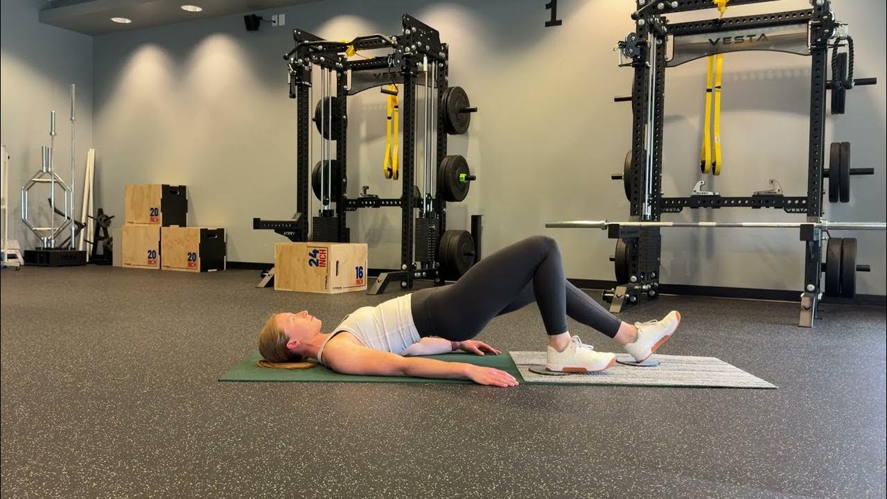 Alternating Single Leg Hamstring Slider Curls - YouTube