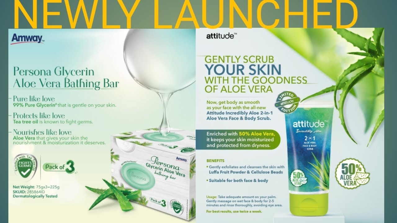 Amway New Persona Aloe Vera soap||Attitude Face & Body Scrub|| - YouTube