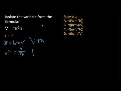 Isolate Variables Video Solution 6 - YouTube