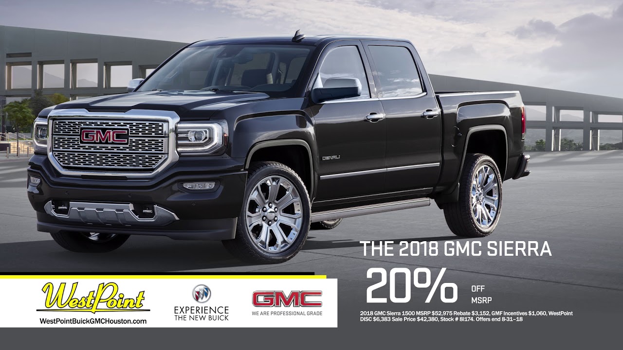 Get 20% off MSRP on a new 2018 GMC Sierra! - YouTube