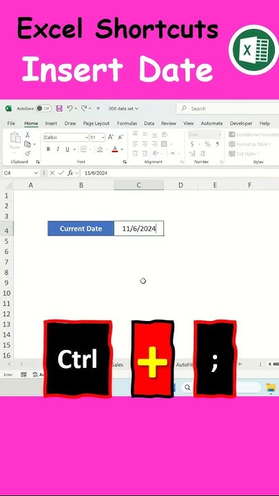 How to Quickly Insert the Current Date in MS Excel Cell using Keyboard ...