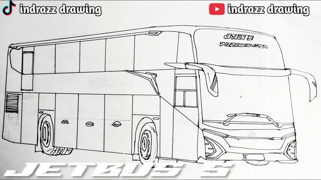 Cara menggambar jetbus 5||How draw jetbus 5 - YouTube