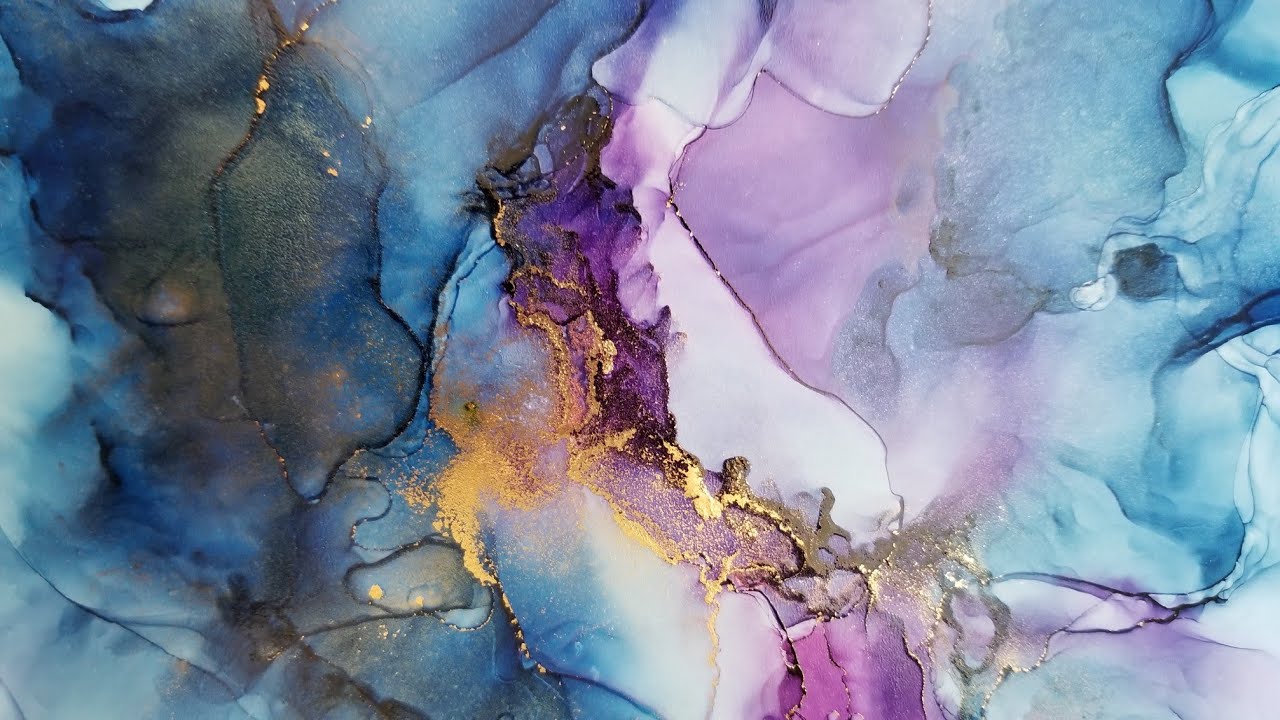 Midnight Sky Ink In A Blink, Alcohol Ink on Yupo 5x7, Using Copic ...