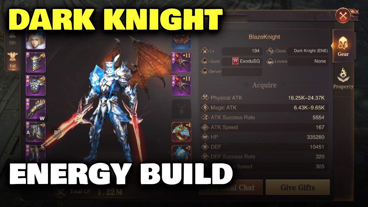 Dark Knight (Ene) (Reflect and Tank build) - MU Archangel - YouTube