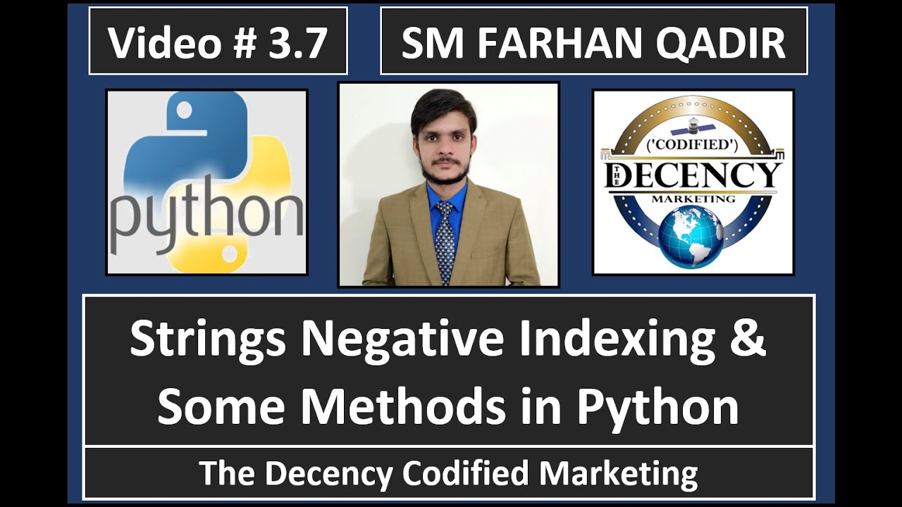 37 Strings Negative Indexing And Methods 15 Python Strings 0304