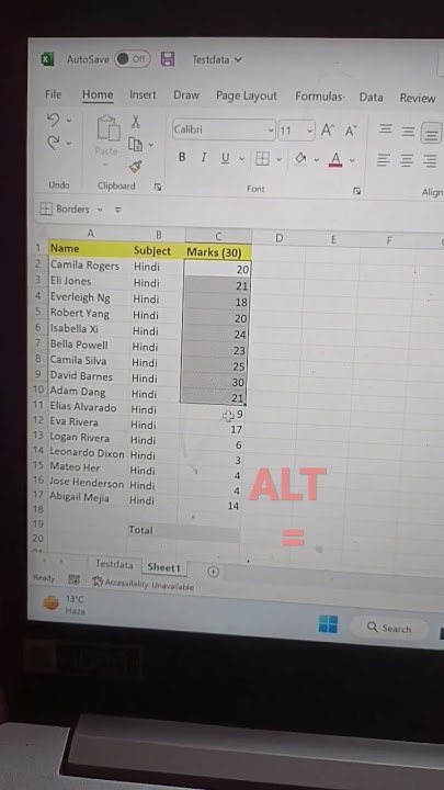 How to use the Auto sum function in Excel ? l Keyboard shortcuts to do auto sum in Excel l - YouTube
