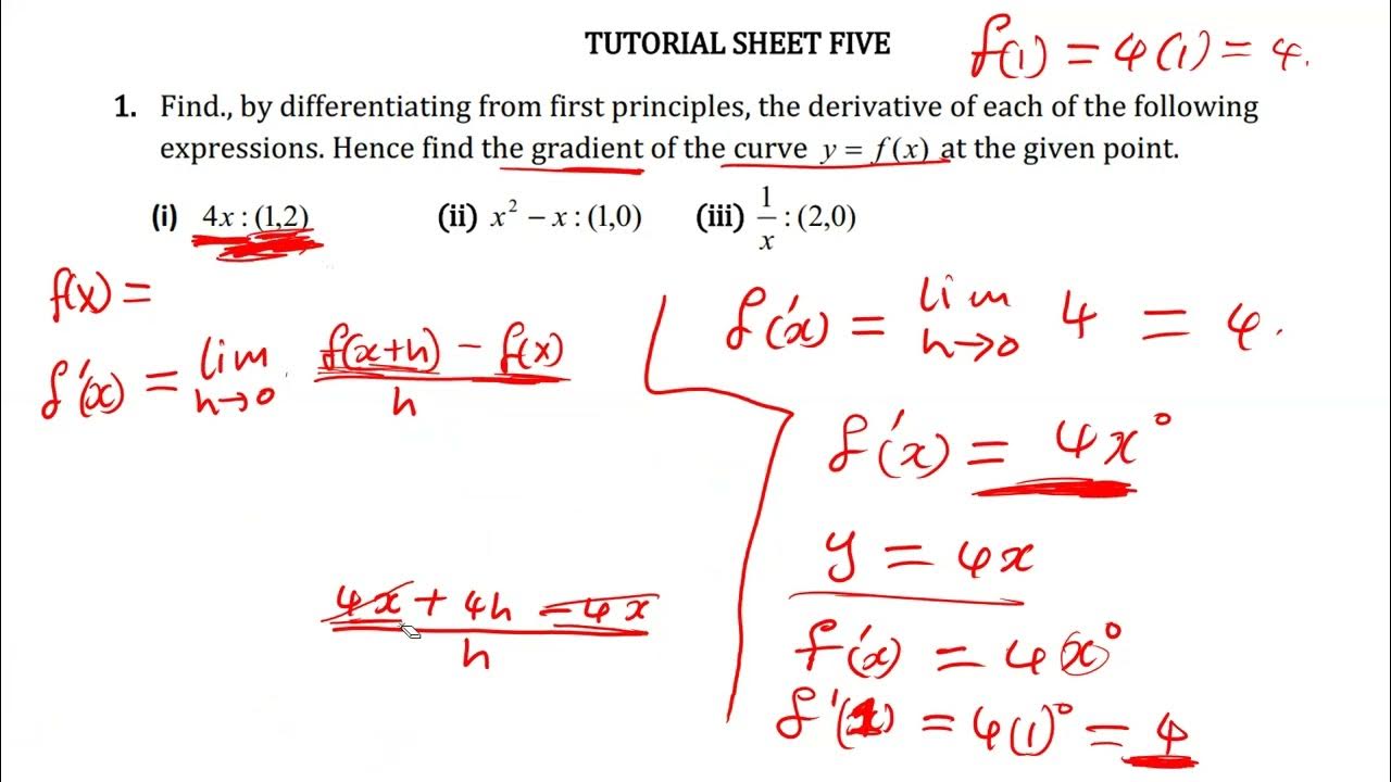 differentiating from first principles,finding the gradient of the curve ...