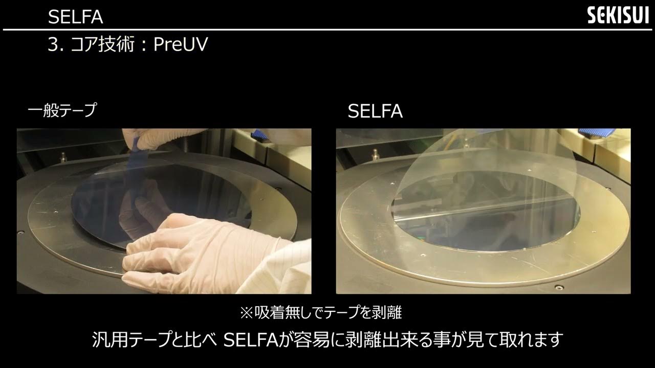 【SEKISUI】半導体工程用UV剥離テープ SELFA - YouTube