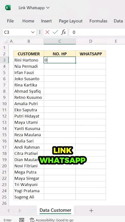 MEMBUAT LINK WHATSAPP DI EXCEL‼️ #belajarexcel #excelhacks #exceltips #tutorialexcel - YouTube
