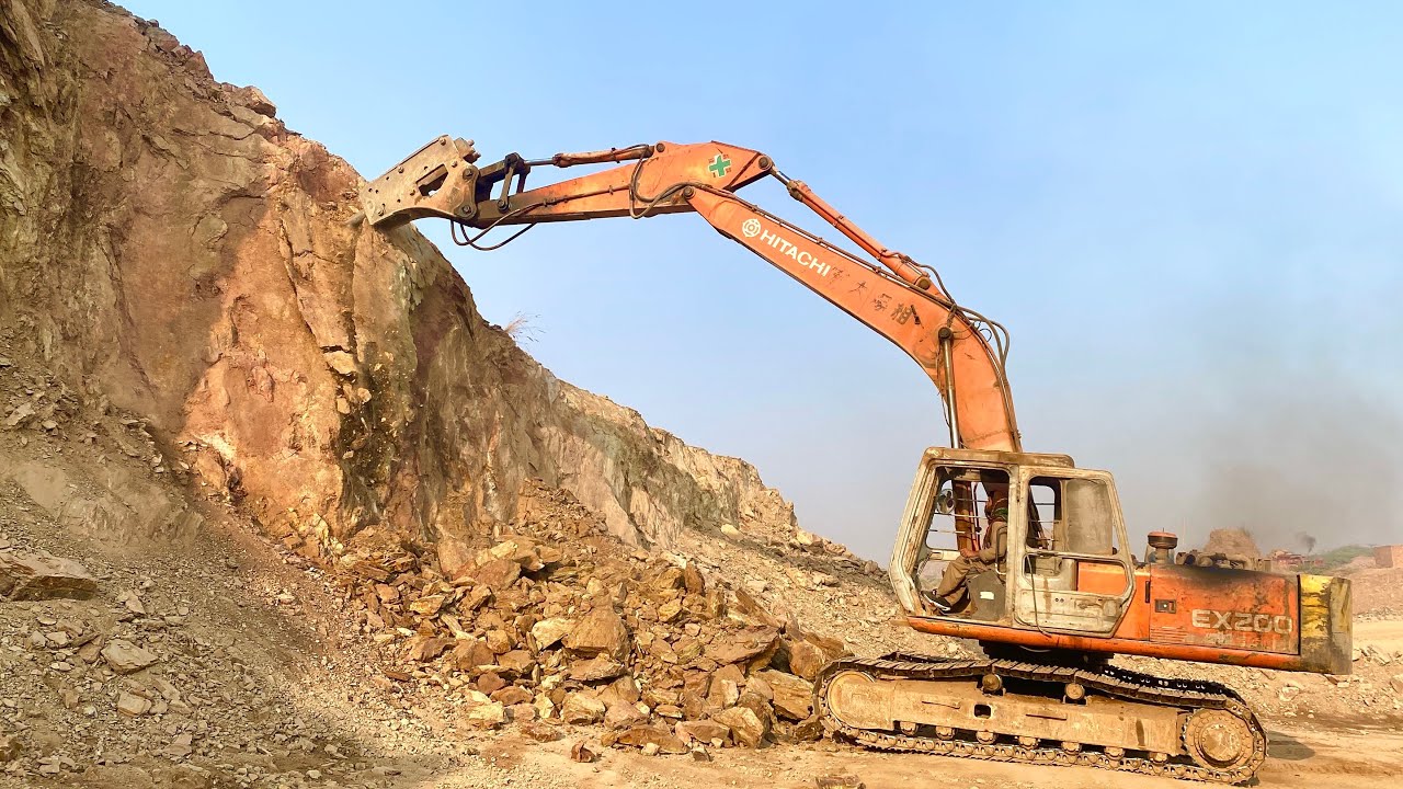 Excavator vs Massive Rocks | Extreme Heavy Equipment Work #excavator ...