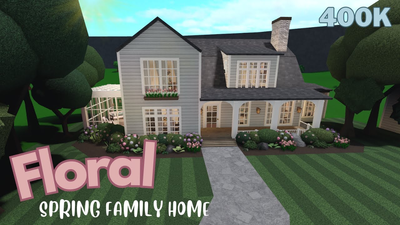 Bloxburg Floral Spring family home 2 story 400k - YouTube
