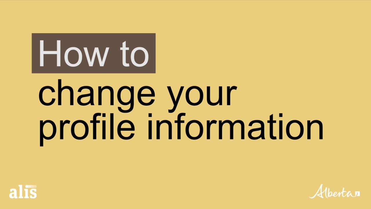 Change Profile Info