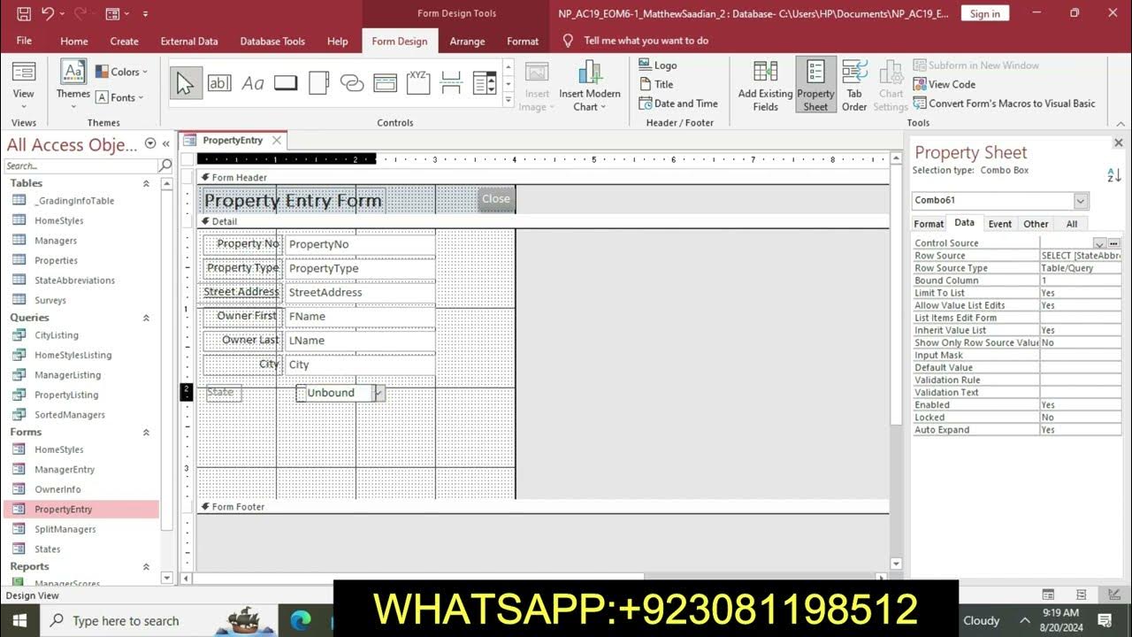 Access 2019 Module 6 End of Module Project 1 | NP_AC19_EOM6-1 | Module 6 End of Module Project 1 ...