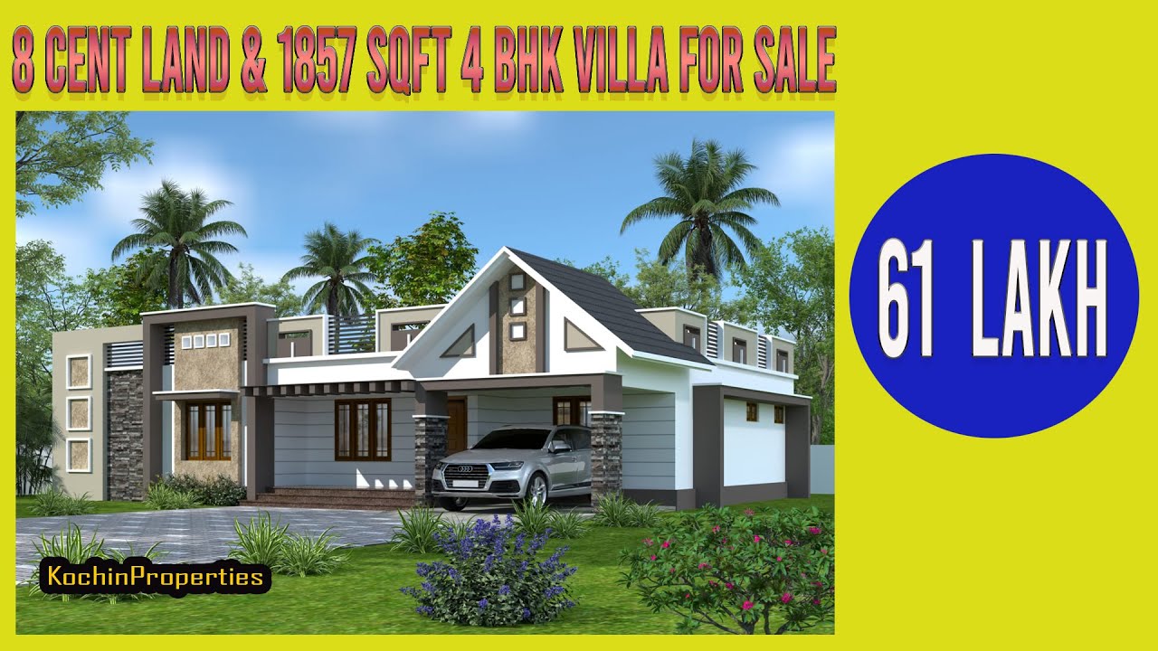 61 Lakhs Villa | 8 cent Land | 1857 Sqft | 4 BHK | 61 Lakh | House ...