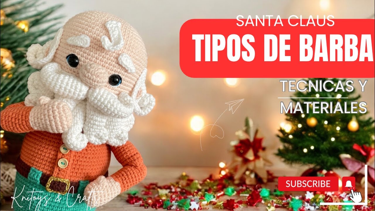 Cómo tejer Barba y Bigote Santa Claus - Técnicas y materiales - YouTube