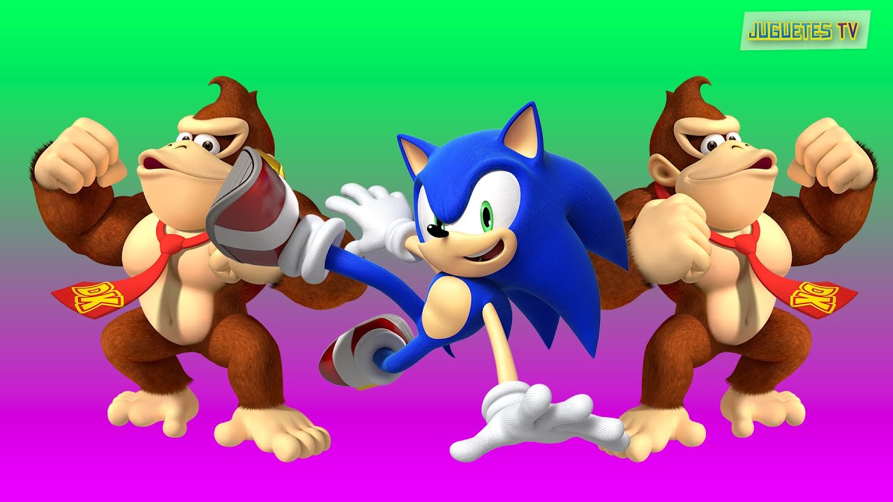 SUPER Sonic Donkey Kong Lightning Mcqueen MARIO BROS DANCE FUN VIDEO ...