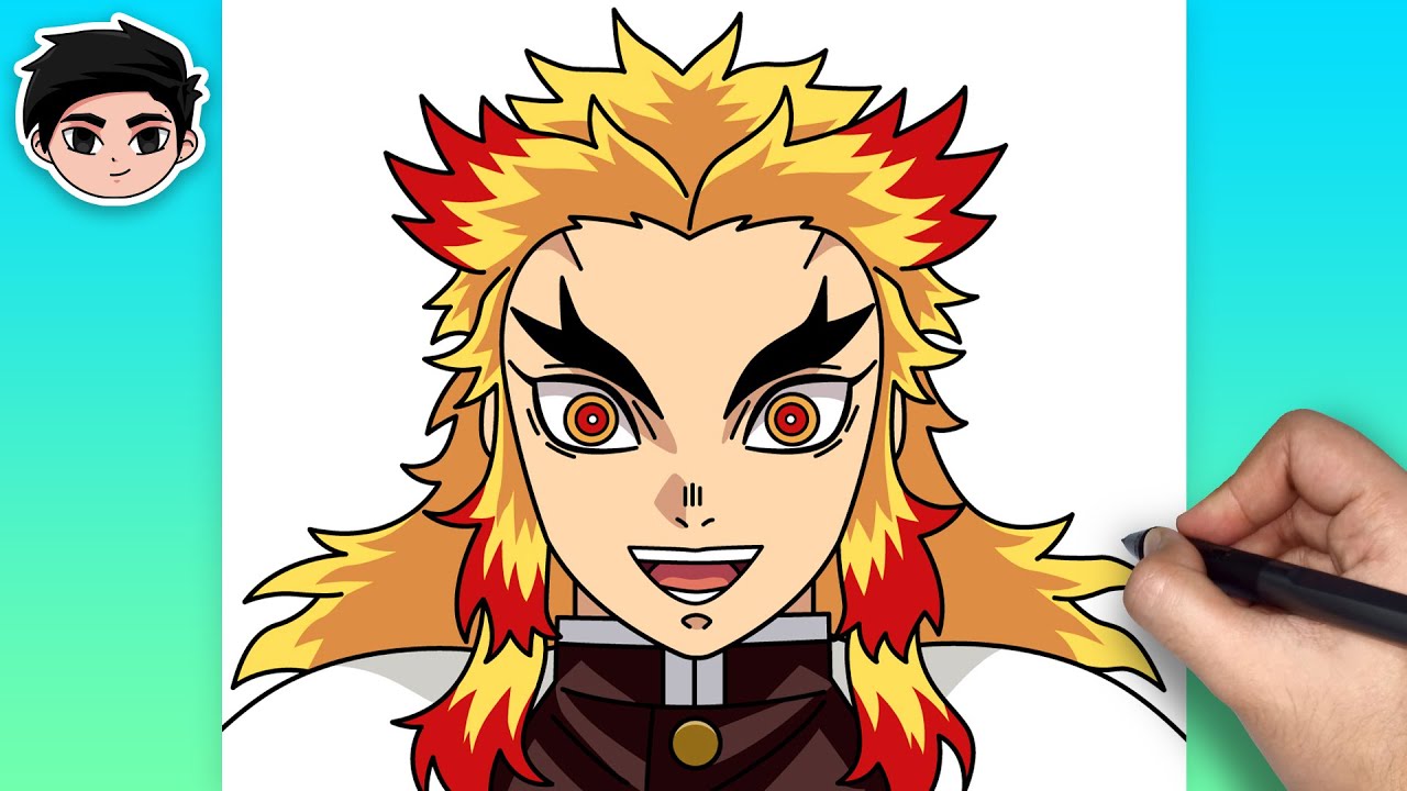 How To Draw KYOJURO RENGOKU | Demon Slayer - Easy Tutorial - YouTube