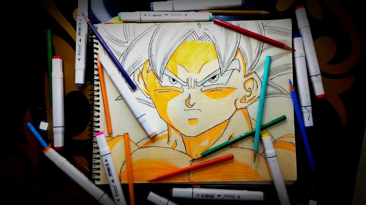 how to draw goku mastered ultra 🥰🥰 instinct 😱😱(mui)||how to draw goku 🔥 ...