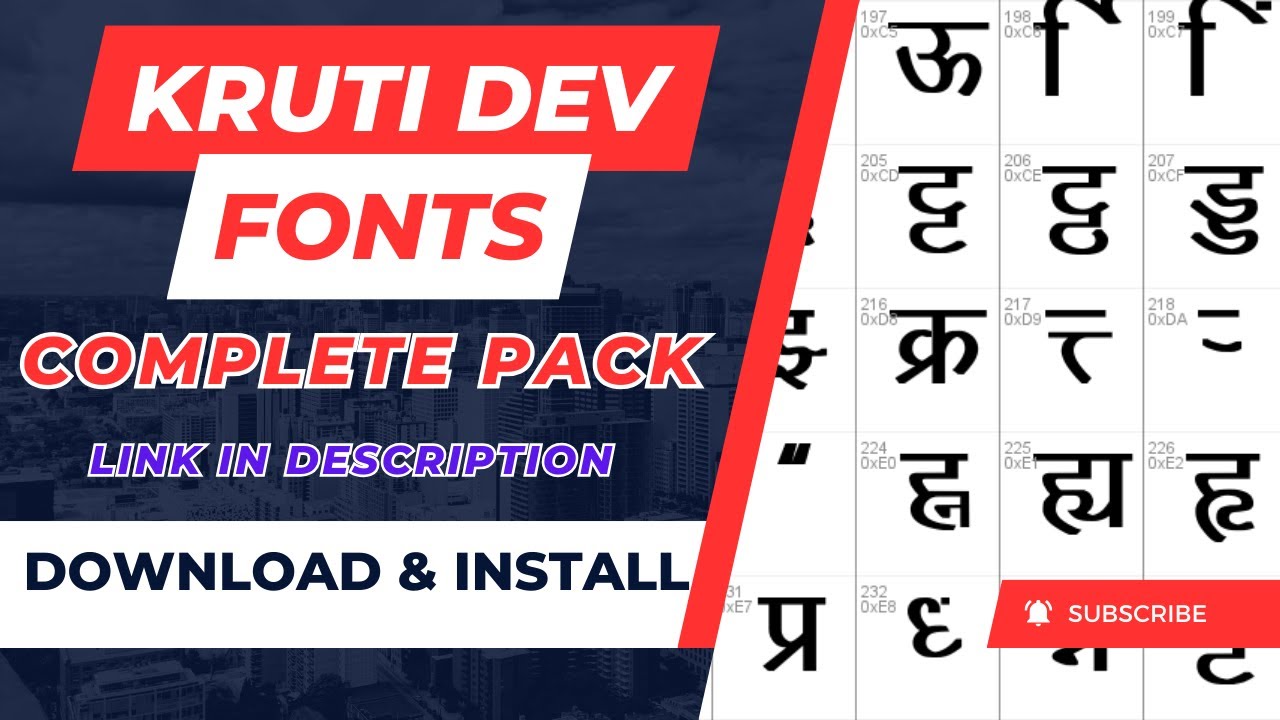 #Kruti #dev complete fonts pack download and how to install #fonts ...
