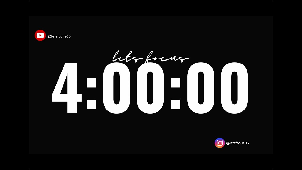 4-Hr Countdown Timer with 10-Minute Prep – No Music, Bell at End ...