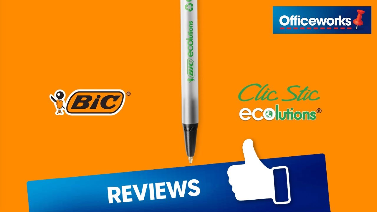 BIC Clic Stic ECOlutions Ballpoint Pens - YouTube