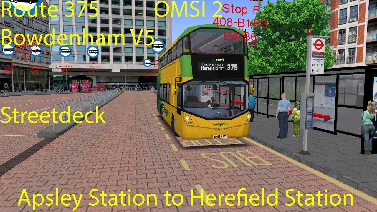 OMSI 2 - Bowdenham V5 Route 375, Apsley Station to Herefield Station ...
