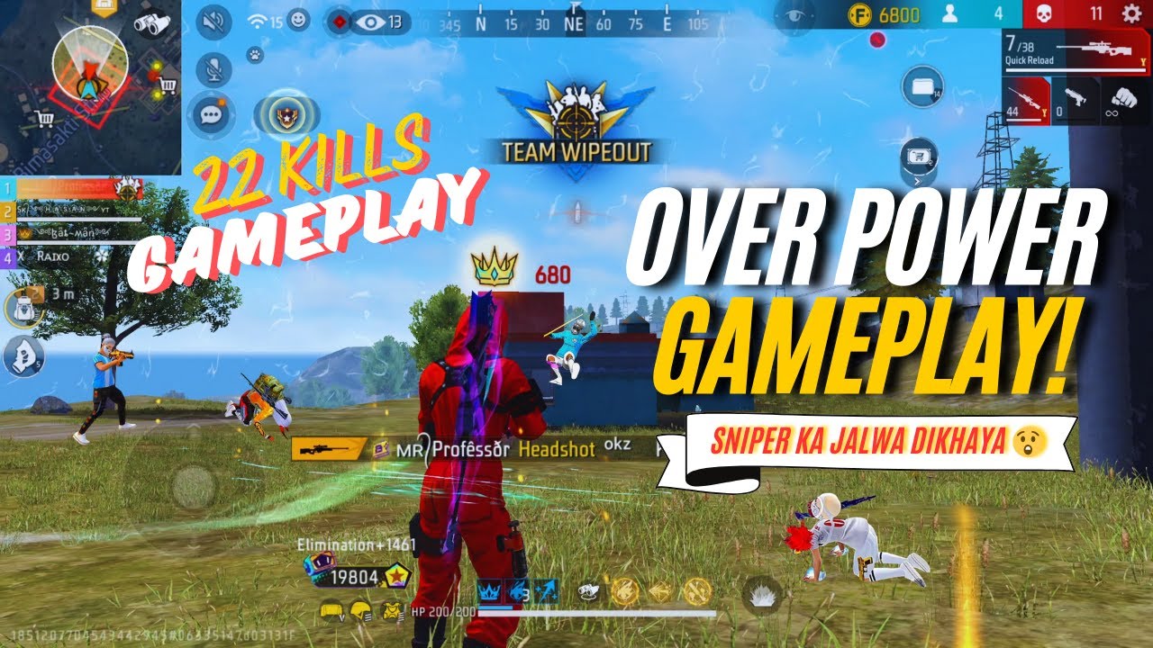 22 Kills Over Power Gameplay with Double Sniper (AWM) by Team 😨 Mr. Professor Free Fire - YouTube